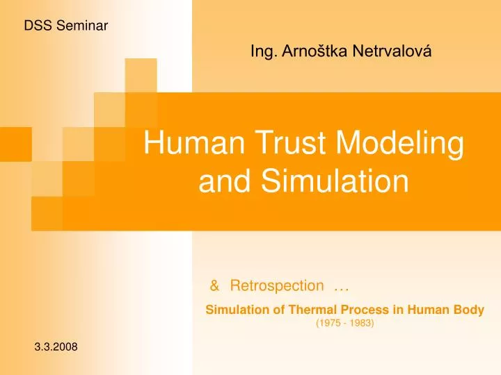 PPT - Human Trust Modeling and Simulation PowerPoint Presentation, free ...