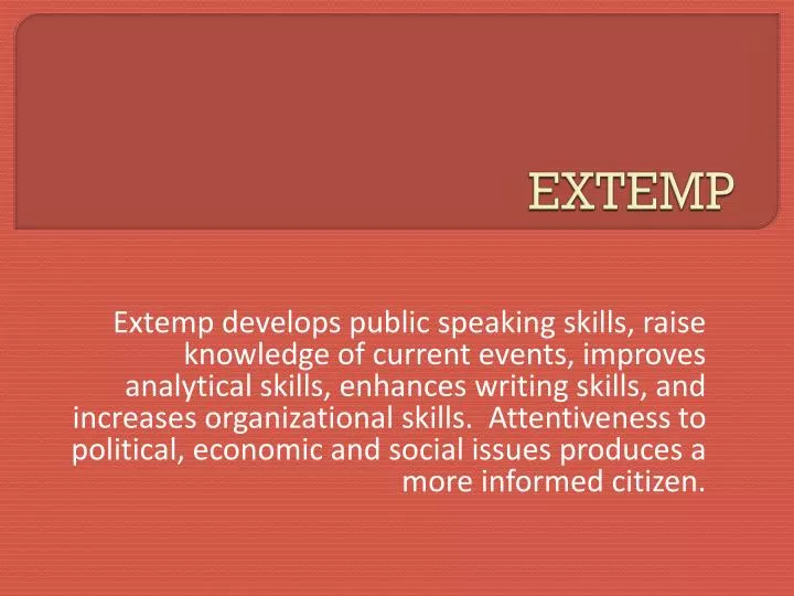 PPT - EXTEMP PowerPoint Presentation, free download - ID:4296398