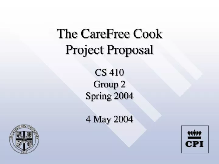 PPT - The CareFree Cook Project Proposal PowerPoint Presentation, free ...