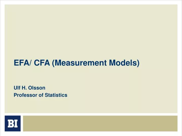 PPT - EFA/ CFA (Measurement Models) PowerPoint Presentation, free ...