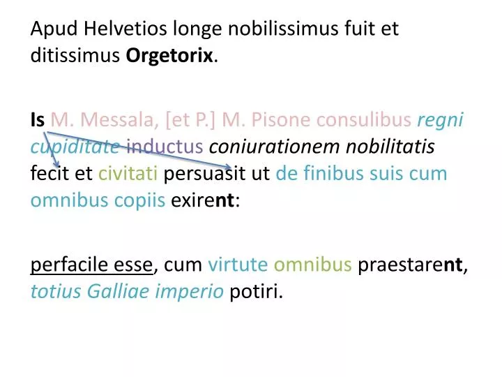 PPT - Apud Helvetios longe nobilissimus fuit et ditissimus Orgetorix ...