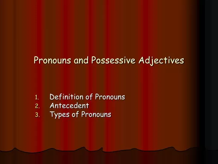 PPT - Pronouns and Possessive Adjectives PowerPoint Presentation, free ...