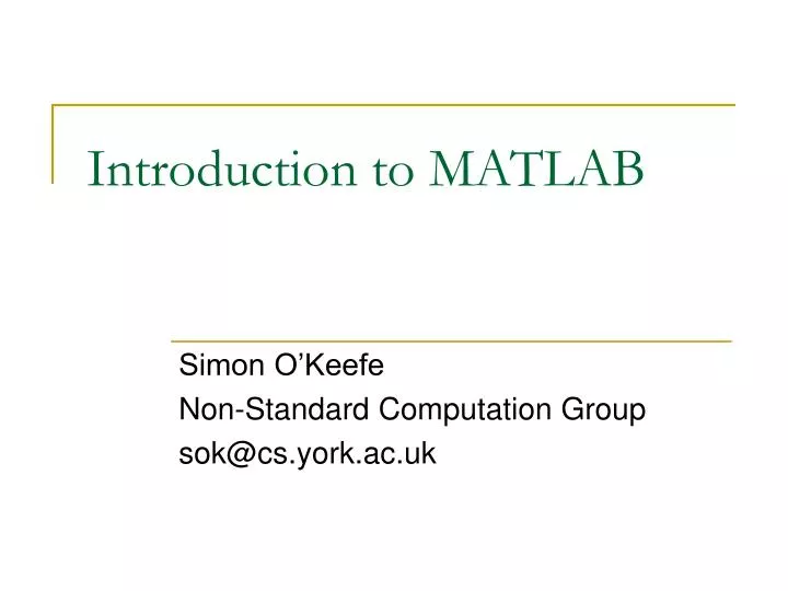 PPT - Introduction to MATLAB PowerPoint Presentation, free download ...