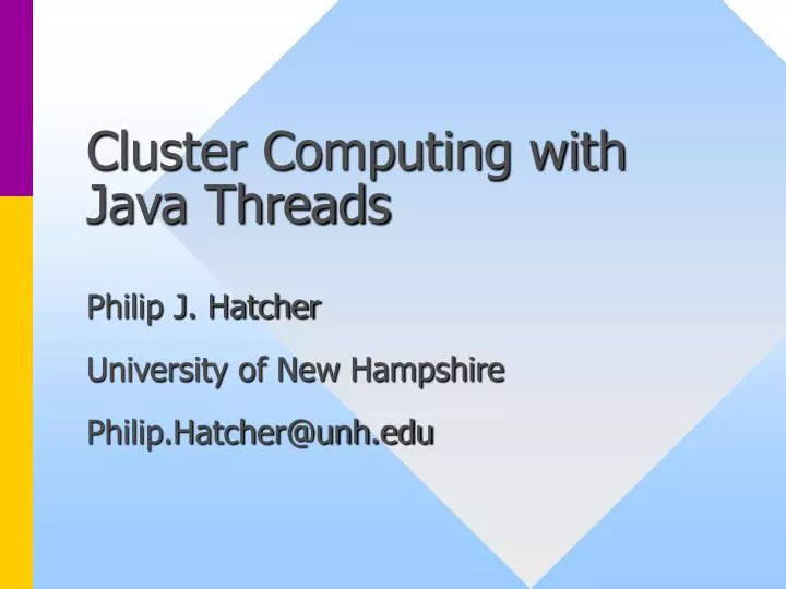 PPT - Cluster Computing with Java Threads PowerPoint Presentation, free ...