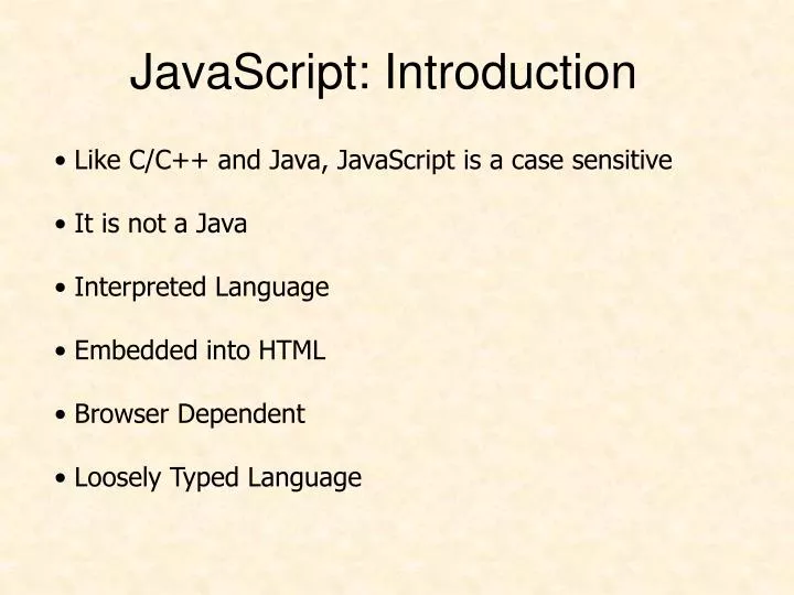 PPT - JavaScript: Introduction PowerPoint Presentation, free download ...
