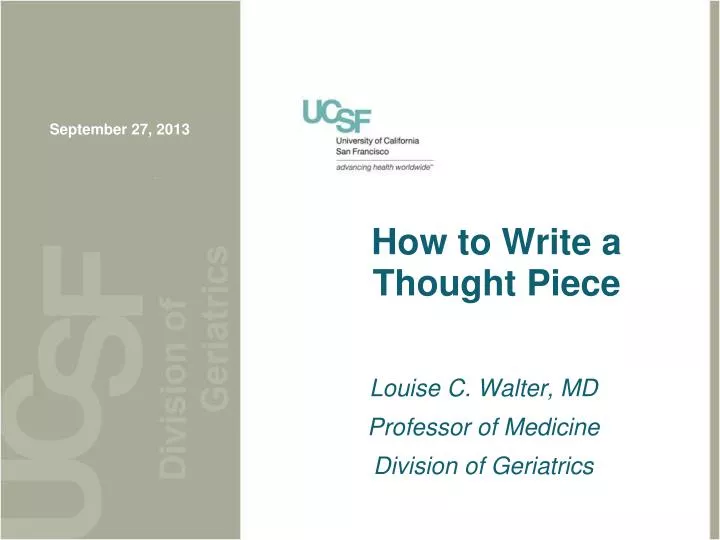 PPT - How to Write a Thought Piece PowerPoint Presentation, free ...