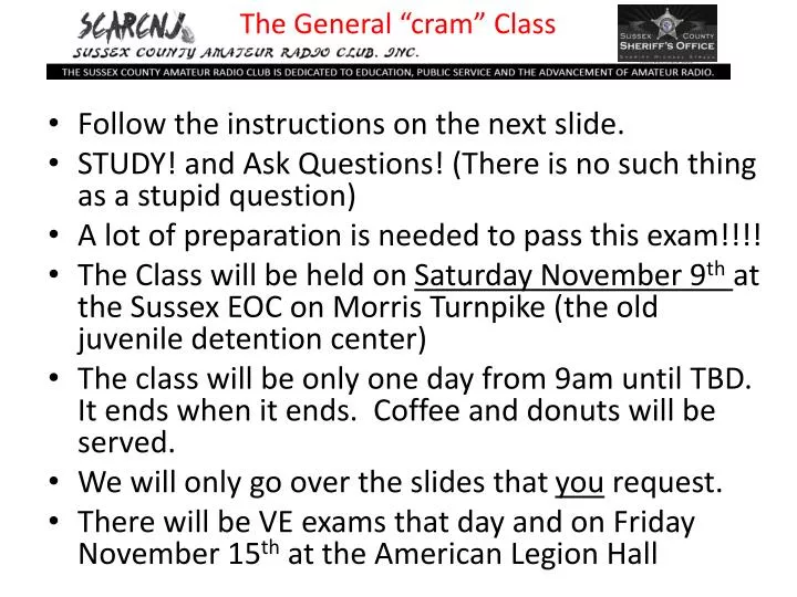 PPT - The General “cram” Class PowerPoint Presentation, free download ...