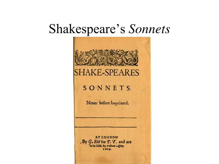 Ppt Shakespeare S Sonnets Powerpoint Presentation Free Download Id