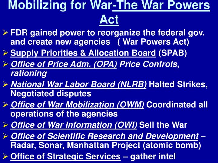 PPT - The Home Front during WWII-Arsenal of Democracy PowerPoint ...