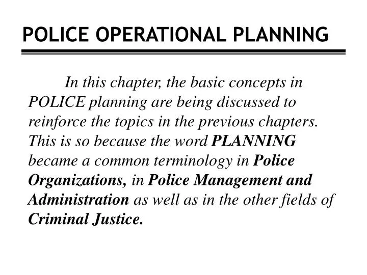 PPT - POLICE OPERATIONAL PLANNING PowerPoint Presentation, free ...
