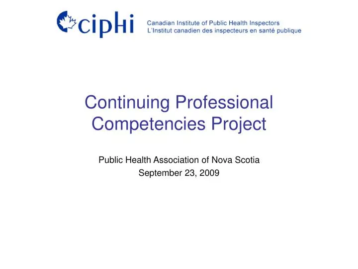 PPT - Continuing Professional Competencies Project PowerPoint ...