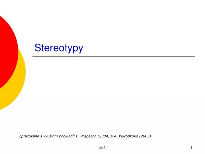PPT - Stereotypy PowerPoint Presentation, free download - ID:4308679