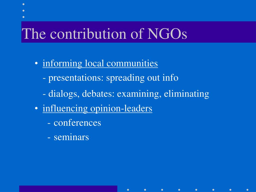 PPT - Civil-Military Relations - the role of the NGOs PowerPoint ...