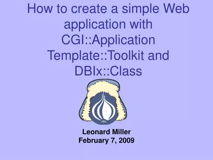PPT How To Create A Simple Web Application With CGI Application
