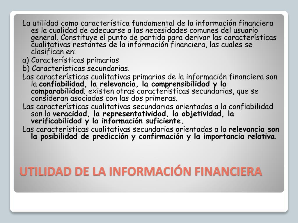 Ppt Nif A 4 CaracterÍsticas Cualitativas De La InformaciÓn