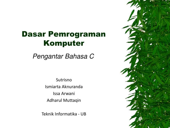 PPT - Dasar Pemrograman Komputer PowerPoint Presentation, free download ...