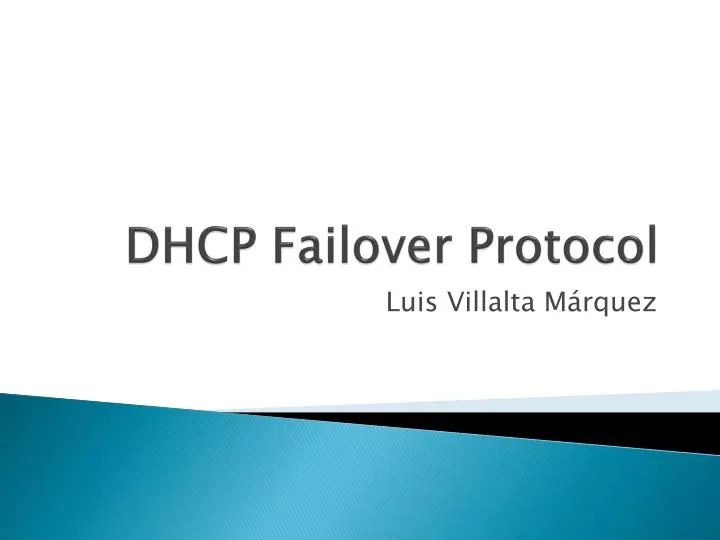 PPT - DHCP Failover Protocol PowerPoint Presentation, free download ...