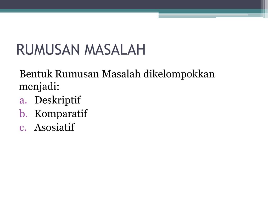 Rumusan Masalah