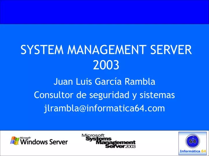 PPT - SYSTEM MANAGEMENT SERVER 2003 PowerPoint Presentation, free ...