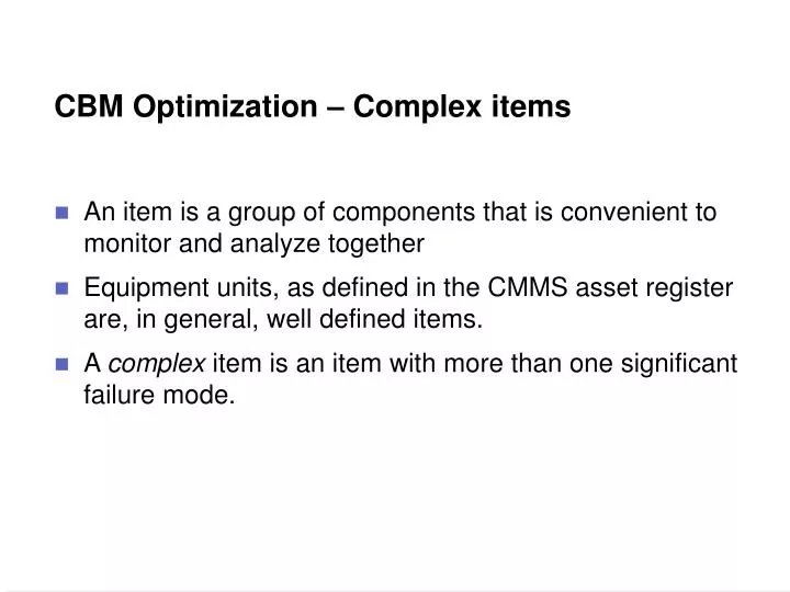 PPT - CBM Optimization – Complex items PowerPoint Presentation, free ...