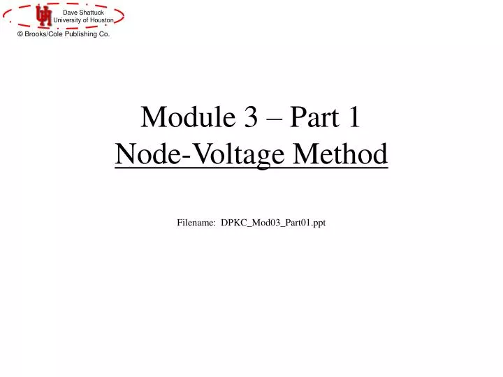 PPT - Module 3 – Part 1 Node-Voltage Method PowerPoint Presentation ...