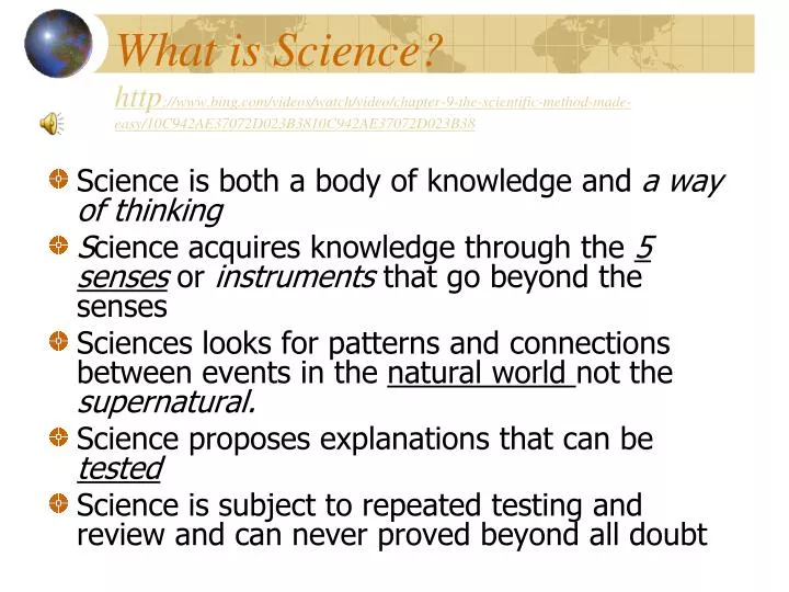 PPT - Science is both a body of knowledge and a way of thinking ...