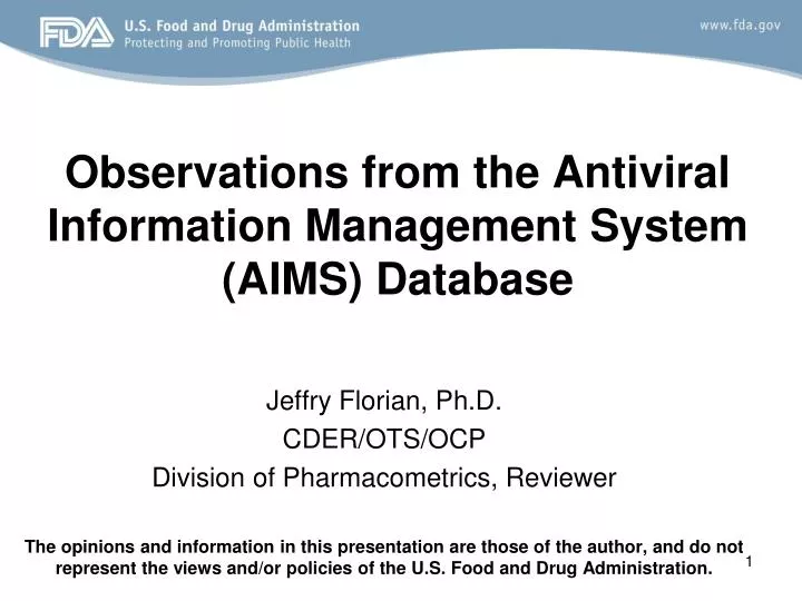 PPT - Observations from the Antiviral Information Management System ...