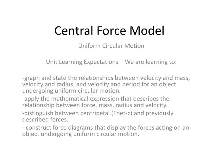 PPT - Central Force Model PowerPoint Presentation, free download - ID ...