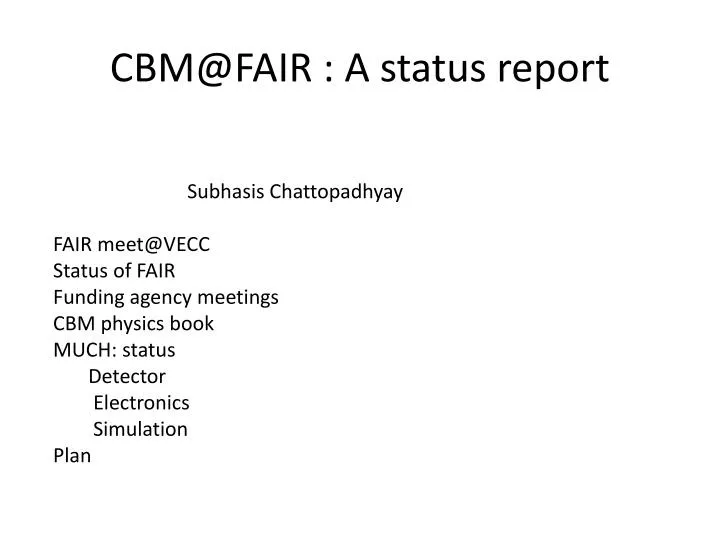 PPT - CBM@FAIR : A status report PowerPoint Presentation, free download ...