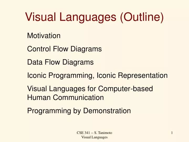 PPT - Visual Languages (Outline) PowerPoint Presentation, free download ...