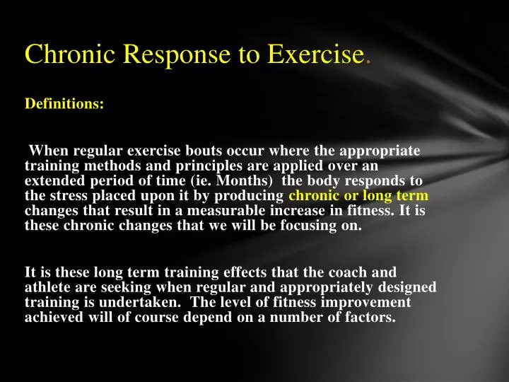PPT - Chronic Response to Exercise . PowerPoint Presentation, free ...