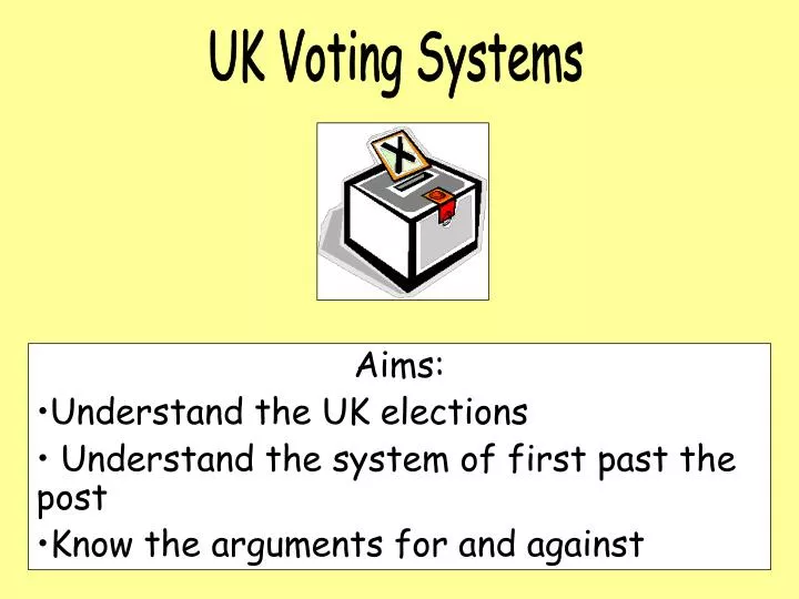 PPT - Aims: Understand the UK elections Understand the system of first ...