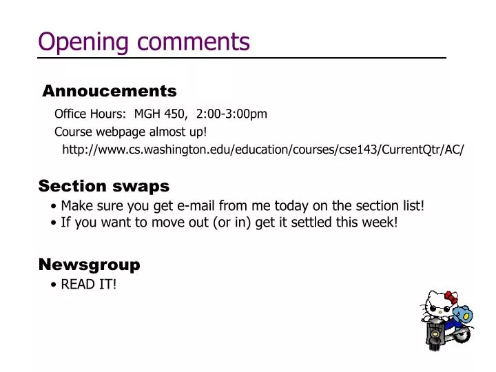 PPT - Opening comments PowerPoint Presentation, free download - ID:4321849