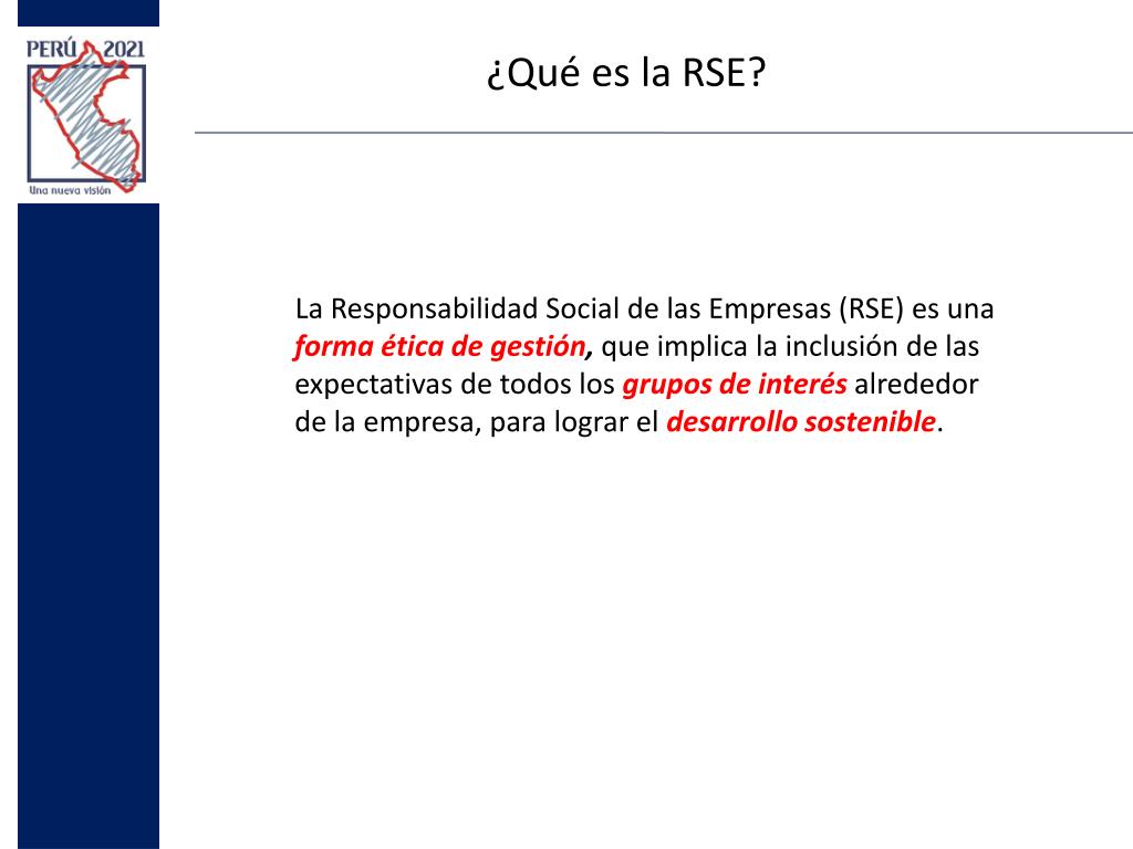PPT - La Responsabilidad Social de las Empresas - RSE PowerPoint ...
