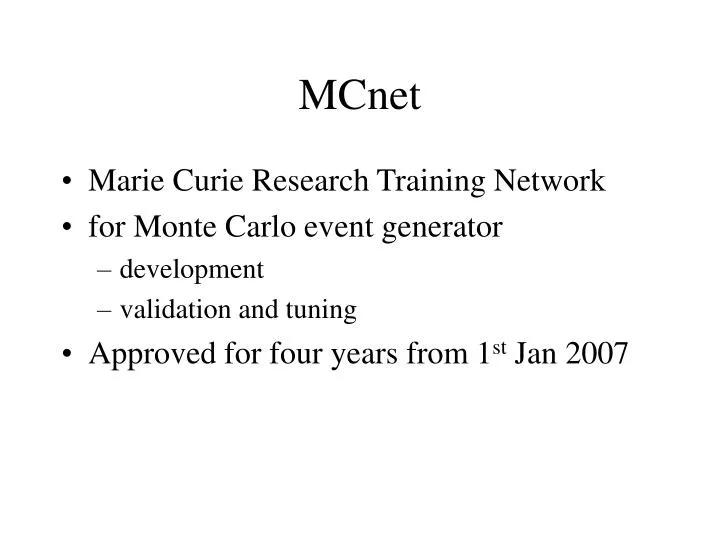 PPT - MCnet PowerPoint Presentation, free download - ID:4322829