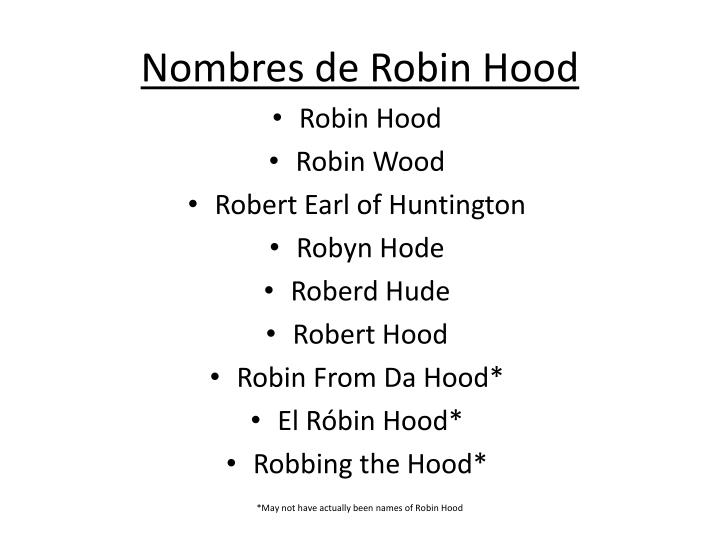 PPT - >>-ROBIN HOOD-> PowerPoint Presentation - ID:4323528