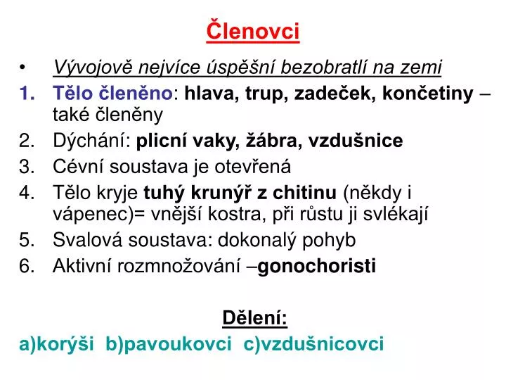PPT - Členovci PowerPoint Presentation, free download - ID:4323945