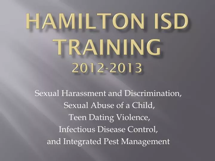 PPT - Hamilton ISD Training 2012-2013 PowerPoint Presentation, free ...