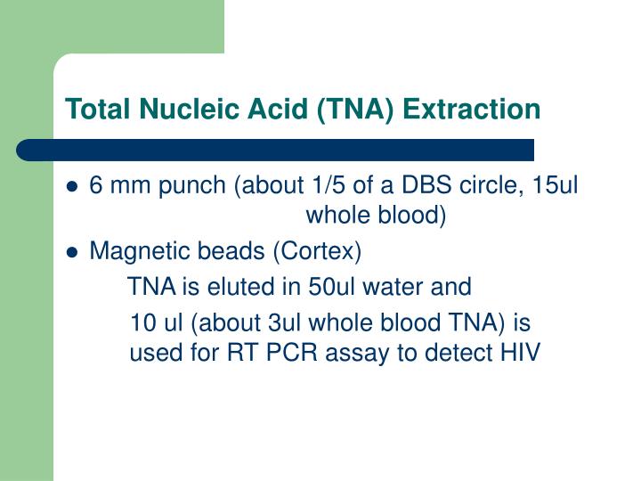 PPT - Pediatric Diagnosis of HIV-1 Infection Using Dried Blood Spots ...