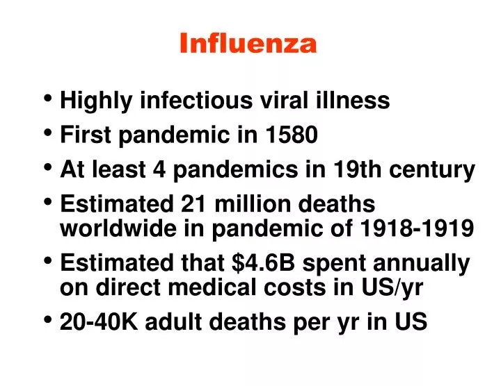 PPT - Influenza PowerPoint Presentation, free download - ID:4326244