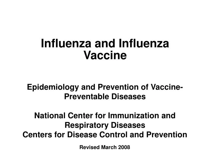 PPT - Influenza and Influenza Vaccine PowerPoint Presentation, free ...