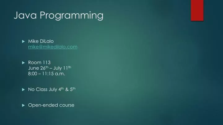 Ppt Java Programming Powerpoint Presentation Free Download Id4326565