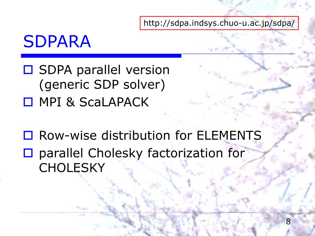Ppt Parallel Software For Semidefinite Programming With Sparse Schur Complement Matrix