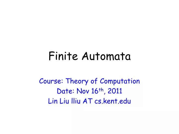 PPT - Finite Automata PowerPoint Presentation, free download - ID:4327654