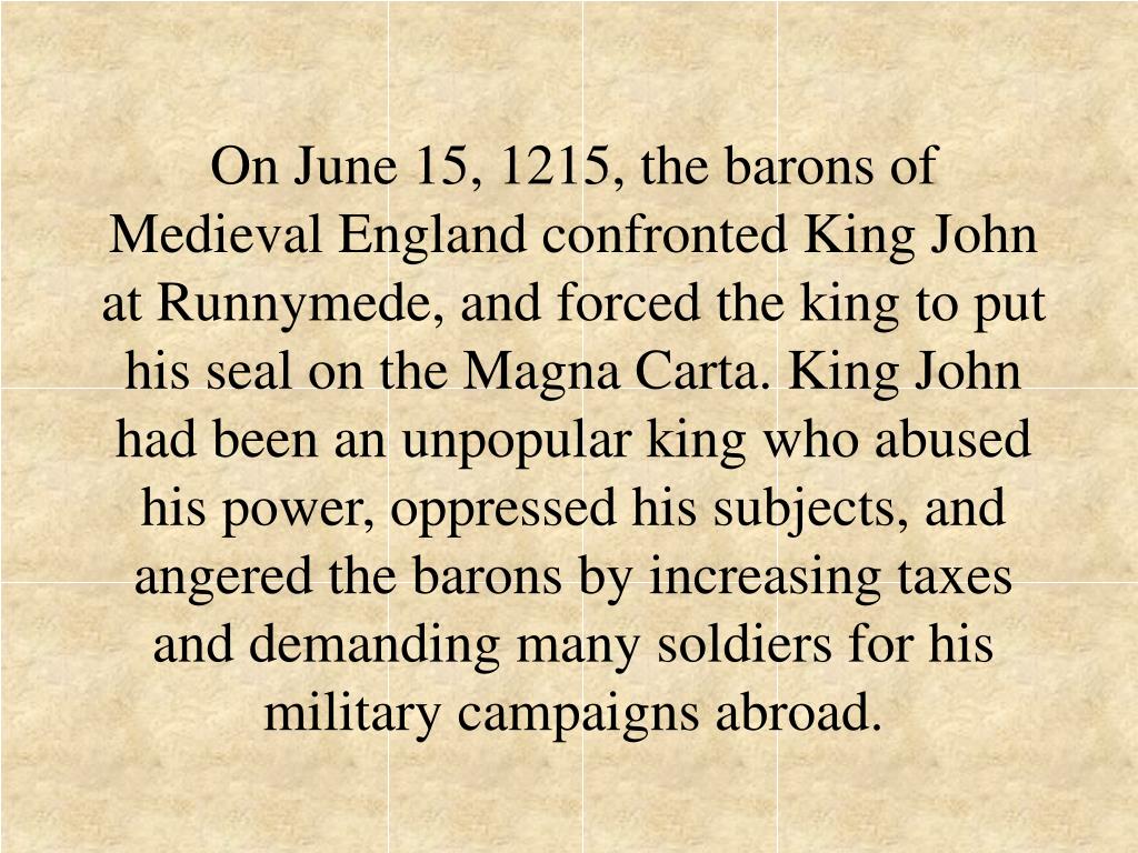 PPT - The Magna Carta (The Great Charter) 1215 PowerPoint Presentation ...