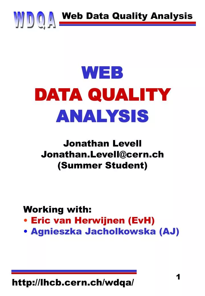PPT - WEB DATA QUALITY ANALYSIS PowerPoint Presentation, free download ...