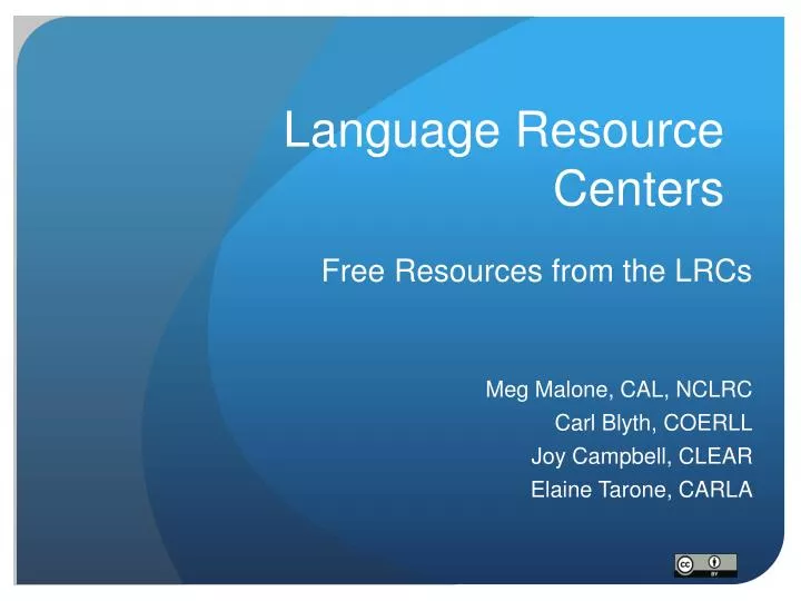 PPT - Language Resource Centers PowerPoint Presentation, free download ...