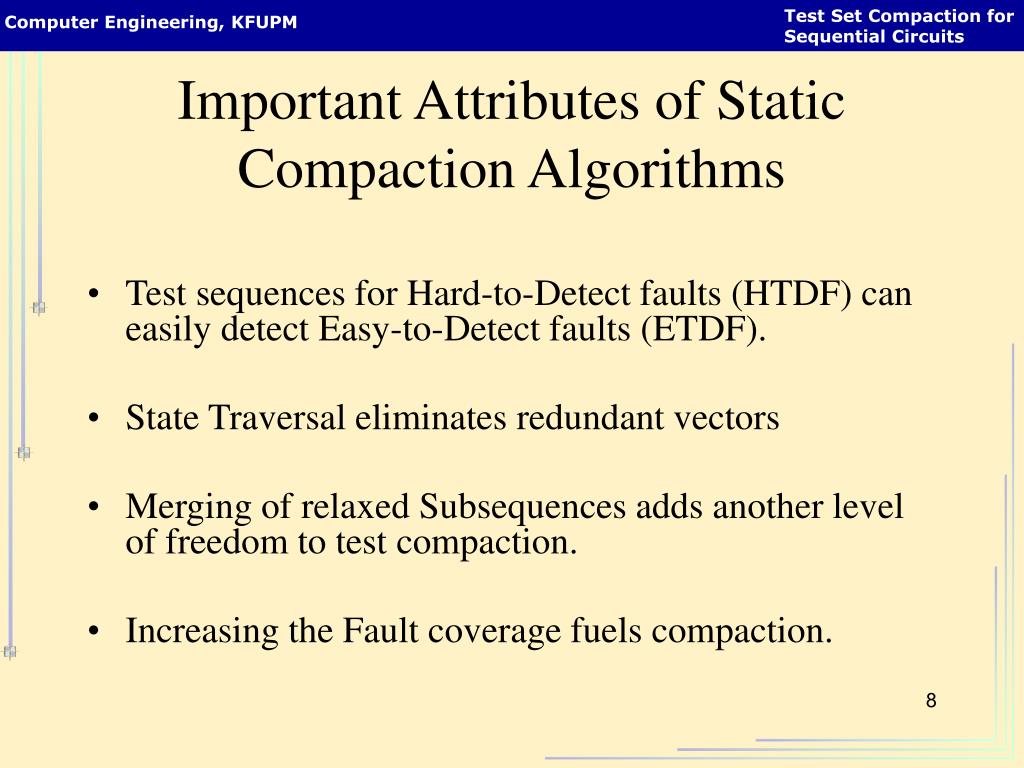 Ppt Test Set Compaction For Sequential Circuits Based On Test Relaxation Powerpoint 8737