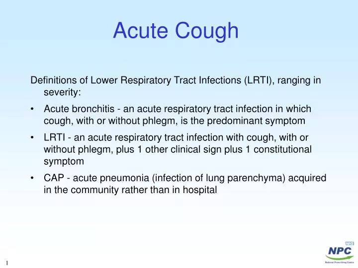 PPT - Acute Cough PowerPoint Presentation, free download - ID:4330252