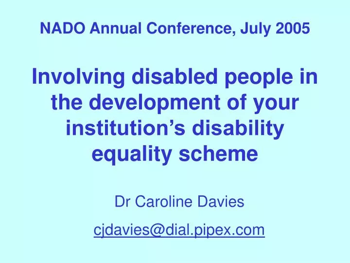 PPT - Dr Caroline Davies cjdavies@dial.pipex PowerPoint Presentation ...